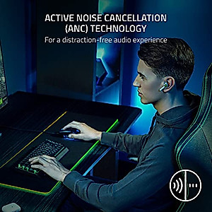 Razer Hammerhead HyperSpeed Wireless Multi-Platform Gaming Earbuds for Playstation 5 / PS5, PC, Mobile: ANC - Noise Cancelling Mic - Bluetooth 5.2 - RGB Chroma - 30 Hr Battery