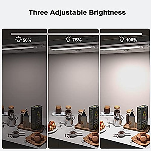66-LED Under Cabinet Lights Motion Sensor - 3 Color Temperature Yellow/White Dimmable Wireless Closet Lighting w/ Rechargeable 1000mAh Battery, Indoor Night Lights for Kitchen Drawer Cupboard - 2Pack