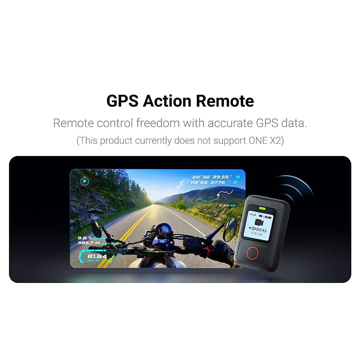 insta360 GPS Action Remote/compatiable with insta360 X3/ ONE X2/ONE RS/ONE R (CINSAAV/A-ALT1)