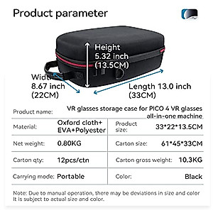 Vr Headset Accessories Carrying Case New for Pico 4 Glasses, Storage Case VR Glasses Portable Storage Bag for Pico 4