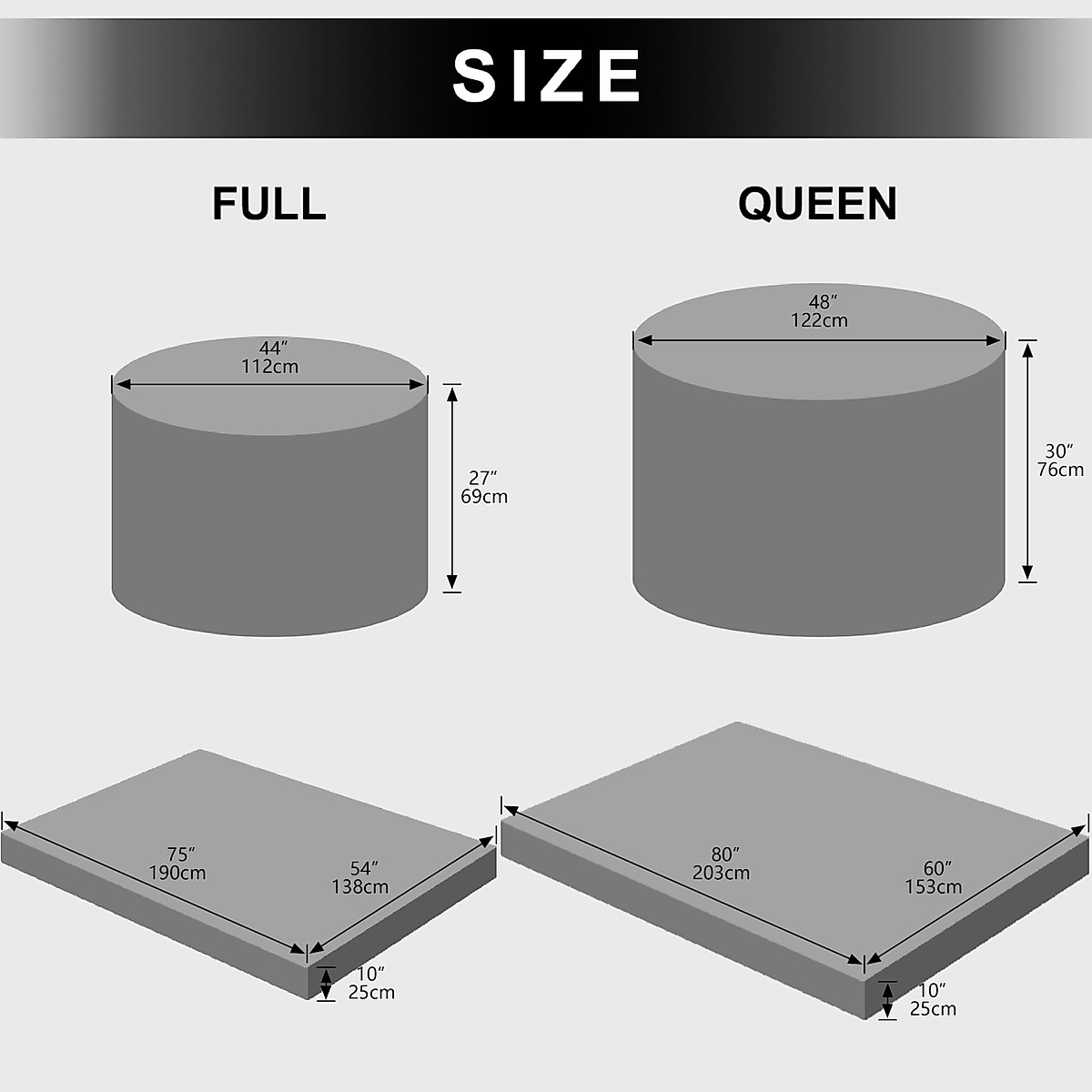 N&V Bean Bag Chair/Bed Transformable Giant with Washable Plush Velvet (Blue, Full)