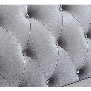 Coaster Furniture Frostine Sofa Silver Velvet Chrome Chrome 551161