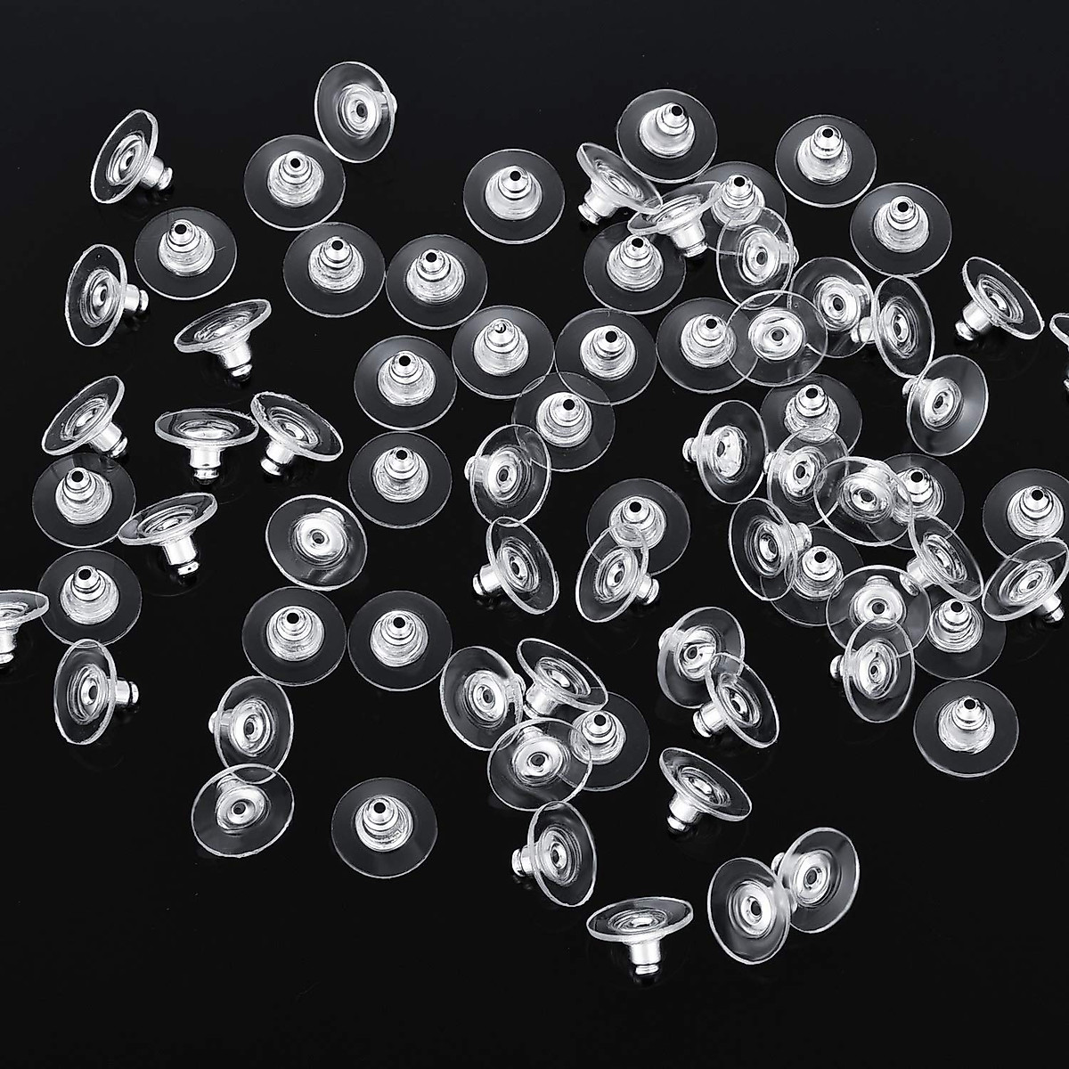 200 Pcs Earring Backs for Droopy Ears Backs Replacements Earring Backs for Heavy Bullet Clutch(Silver)