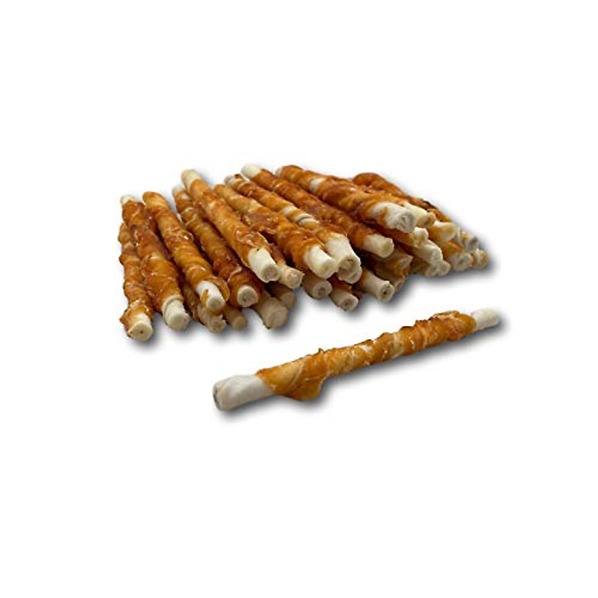 Top Dog Chews - All Natural Chicken Wrapped Rawhide Dog Twists (50 Pack), Natural Chew Sticks for Healthy Teeth and Happy Dogs, Delicious Dog Treats for Canine Dental Care