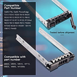 2.5" SAS SATA Hard Drive Tray Caddy 4Pack, Compatible with Dell G176J PowerEdge R610 T610 R620 R710 T710 R720 R815 R820