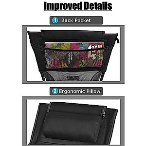 AnYoker Camping Chair, High-Back Compact Backpacking Chair, Portable Folding Chair, Beach Chair with Side Pocket and headrest, Lightweight Hiking Chair 0066ZZ (Coffee)