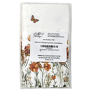Gift Boutique 100 Thanksgiving Fall Floral Guest Napkins Decorative Hand Towels Disposable Paper Harvest Flower Napkins For Autumn Wildflowers Bathroom Toilet Powder Room Wedding Birthday Dinner