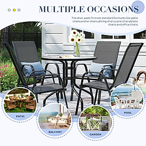 DANGHOOGY Outdoor Chair Cushions Set of 2, Weather and Fade Resistant 19"x19" Patio Furniture Cushions, Memory Foam Wicker Chair Cushions for Indoor/Outdoor Furniture (2, Navy)