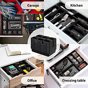Simple Houseware Black Desk Drawer Organizer, 10 pack(3S, 3M, 3L, 1XL)
