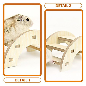 POPETPOP Hamster Toy Bridge Hamster Training Ladder Chinchilla Bridge Toy Hamster Bridge Platform Chinchilla Ladder Toys Hamster Wood Bridge Hamster Climbing Ladder Wooden Pet Tableware
