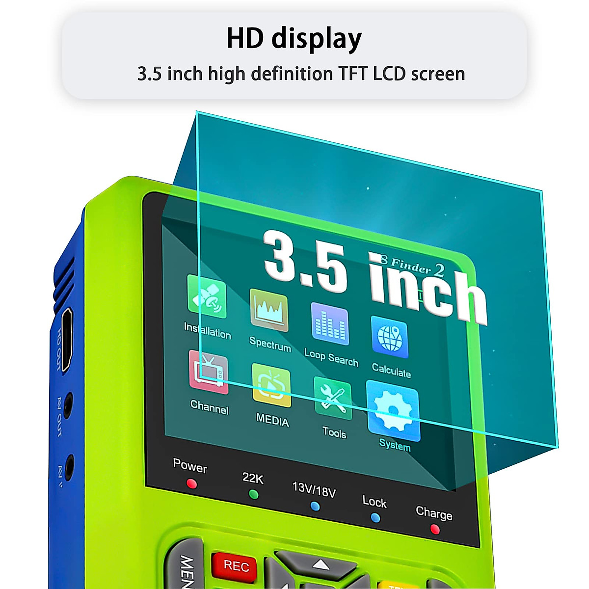 ICQUANZX V8 Satellite Finder Signal Meter Upgraded TV DVB-S2/S2X Receiver Sat Detector, HD 1080P Free to Air FTA 3.5" LCD Built-in 5000mAh Battery for Adjusting Sat Dish