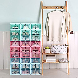 everd1487HH Clamshell Shoe Storage Container Shoe Storage Box Transparent Shoe Box for Storing and Storing Shoes White Men