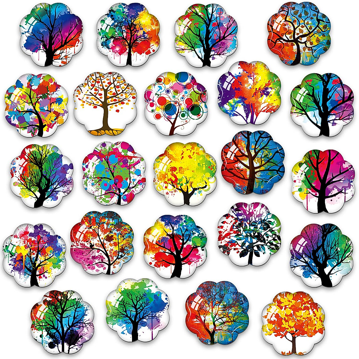 MORCART 30Pcs Tree of Life and Strong Fridge Magnets - Decorative Magnets for Office Cabinets, Whiteboards, Dishwashers, Cute Locker Magnet