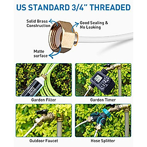 homenote Misting Cooling System 59FT (18M) Misting Line + 16 Brass Mist Nozzles + a Metal Adapter(3/4”) Outdoor Trampoline Sprinkler Mister Patio Garden Greenhouse for Waterpark