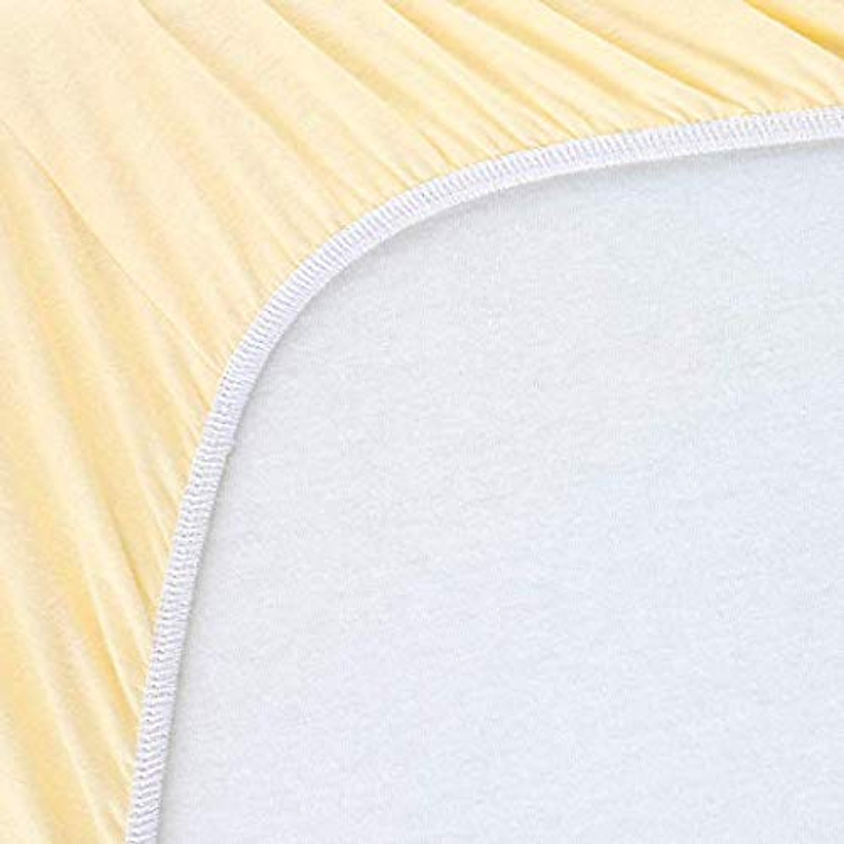 SheetWorld Fitted 100% Cotton Jersey Pack N Play Sheet Fits Graco Square Play Yard 36 x 36, Soft Yellow, Made in USA