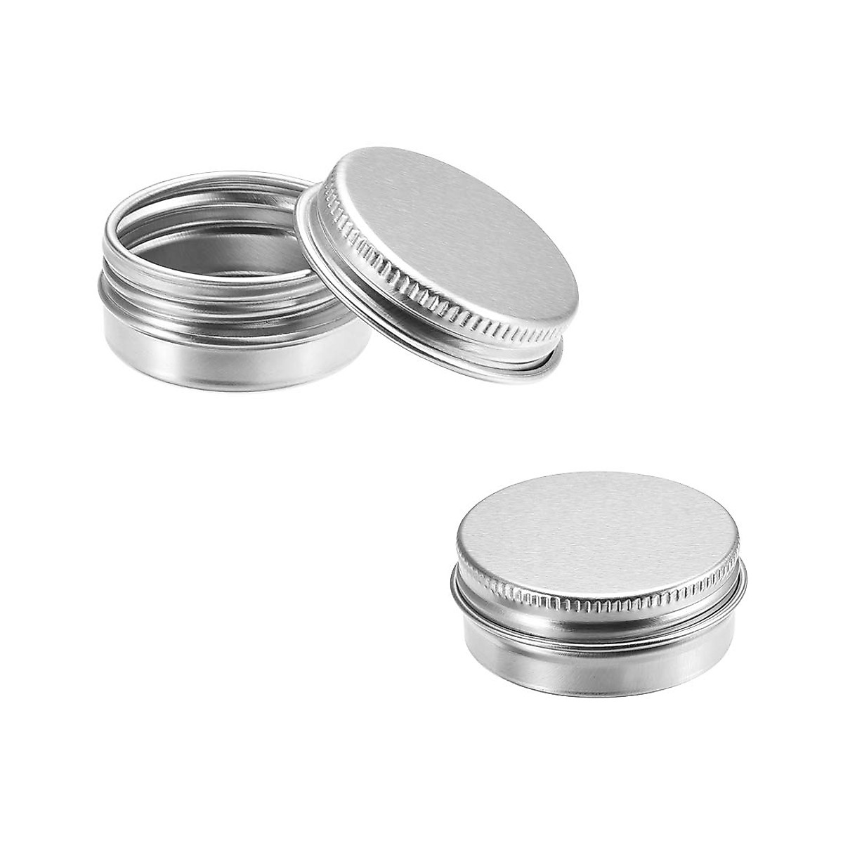 uxcell 6 Pack 0.33 oz Round Aluminum Cans Tin Can Screw Top Metal Lid Containers for Crafts, Candles, 1ml