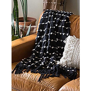 DII Woven Loop Throw Collection, 50x60, Black