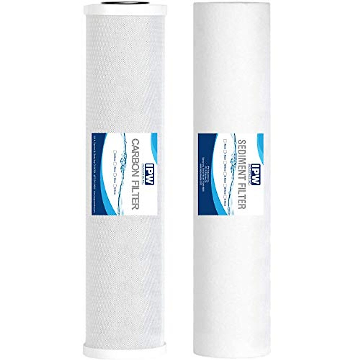 20" x 4.5" Full Flow CTO Carbon Block & Sediment Replacement Filter Cartridges Combo Set | Whole House Filters