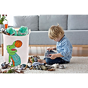 KAZULO Dinosaur Baskets Set, Kids hampers, Dinosaur laundry Basket, Dinosaur clothes Hamper with Handles, Dino Decor, Dinosaur Stuf, Book Storage Bins for kids (Dino Bundle)