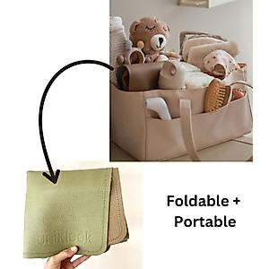 Uniklook Leather Portable Changing Pad for Baby- Vegan Leather Drop Cloth - Travel Baby Changing Mat - Baby Changing mat - Multipurpose Portable diaper change mat waterproof Large 16"x30"