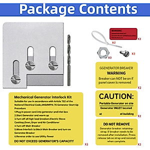 Generator Interlock Kit Compatible with Square D QO or Homeline 150 or 200 amp Panels.1 3/8 inches Spacing Between Main and Generator Breaker.Professional and Interlock Kit