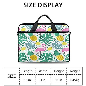 Pineapple Palm Tree Laptop Computer Bag Waterproof Shoulder Messenger Bag 13-15 inch Durable Laptop Tote Bag with Shoulder Strap Handle Lightweight Crossbody Briefcase