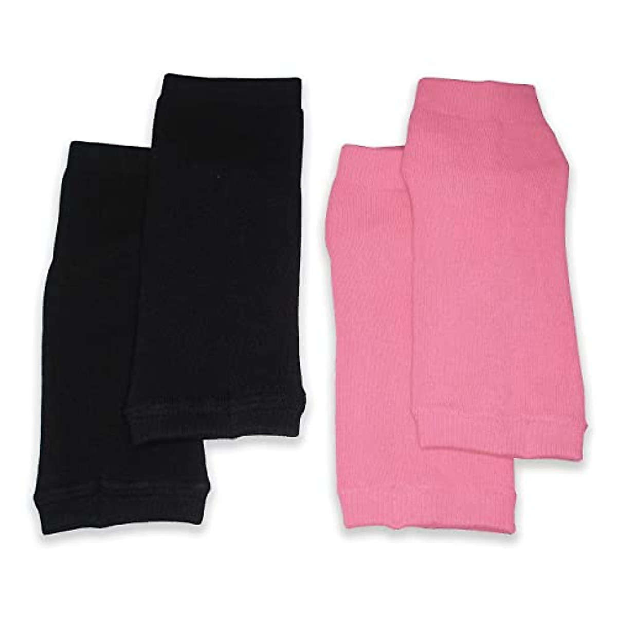 Toeless Socks-2 Pairs - Perfect for Yoga, dance, exercise, pedicures, and more (Black & Pink)Fits All