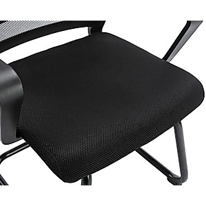 10 Pack Office Guest Chairs & Reception Chairs, Set of 10 Heavy Duty Mesh Fabric Waiting Room Chairs Meeting Room Guest Chairs with Sled Base, Black