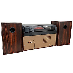 Boytone BT-28SPM, Bluetooth Classic Style Record Player Turntable with AM/FM Radio, CD / Cassette Player, 2 Separate Stereo Speakers