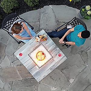 Hayden Gray 38" Square Dual Heat Gas Fire Pit