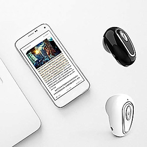 True Wireless Earbuds Bluetooth 4.1Headphones,Single Sport Earphone in Ear Mini with Mic Noise Cancelling Premium Sound with Deep Bass Headset for Sport White One Size