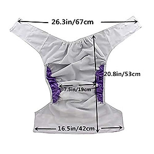 Sigzagor Teen Adult Cloth Diaper Nappy Reusable Washable for Disability (Floral)