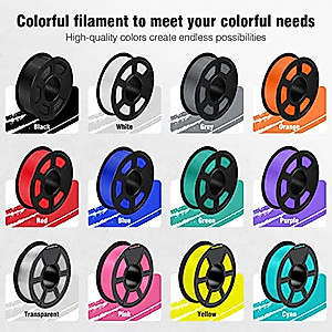 SUNLU ASA Filament 1.75mm, UV/Rain/Heat Resistant Tough 3D Printer Filament, Great for Printing Outdoor Functional Mechanical Parts, 1kg Spool (2.2lbs), 395 Meters, Black