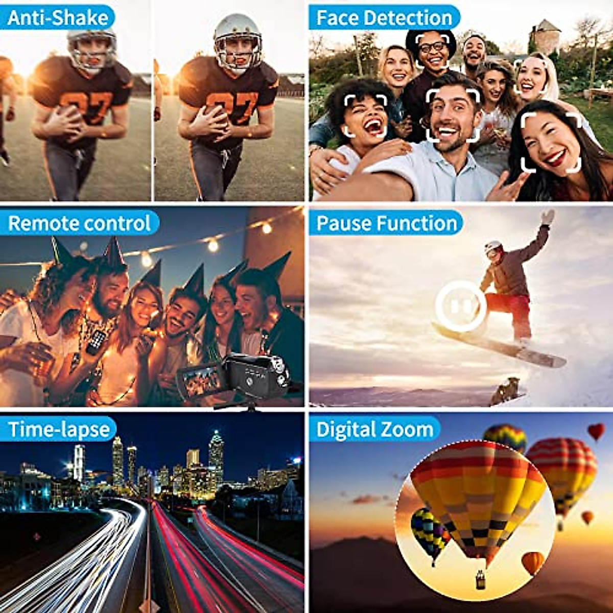 4K Video Camera Camcorders 30MP Ultra HD Infrared Night Vision Wifi Vlogging Camera for YouTube 30X Digital Zoom Touch Screen Camera Recorder with Wide-Angle Lens,32GB SD card、Infrared Flashlight