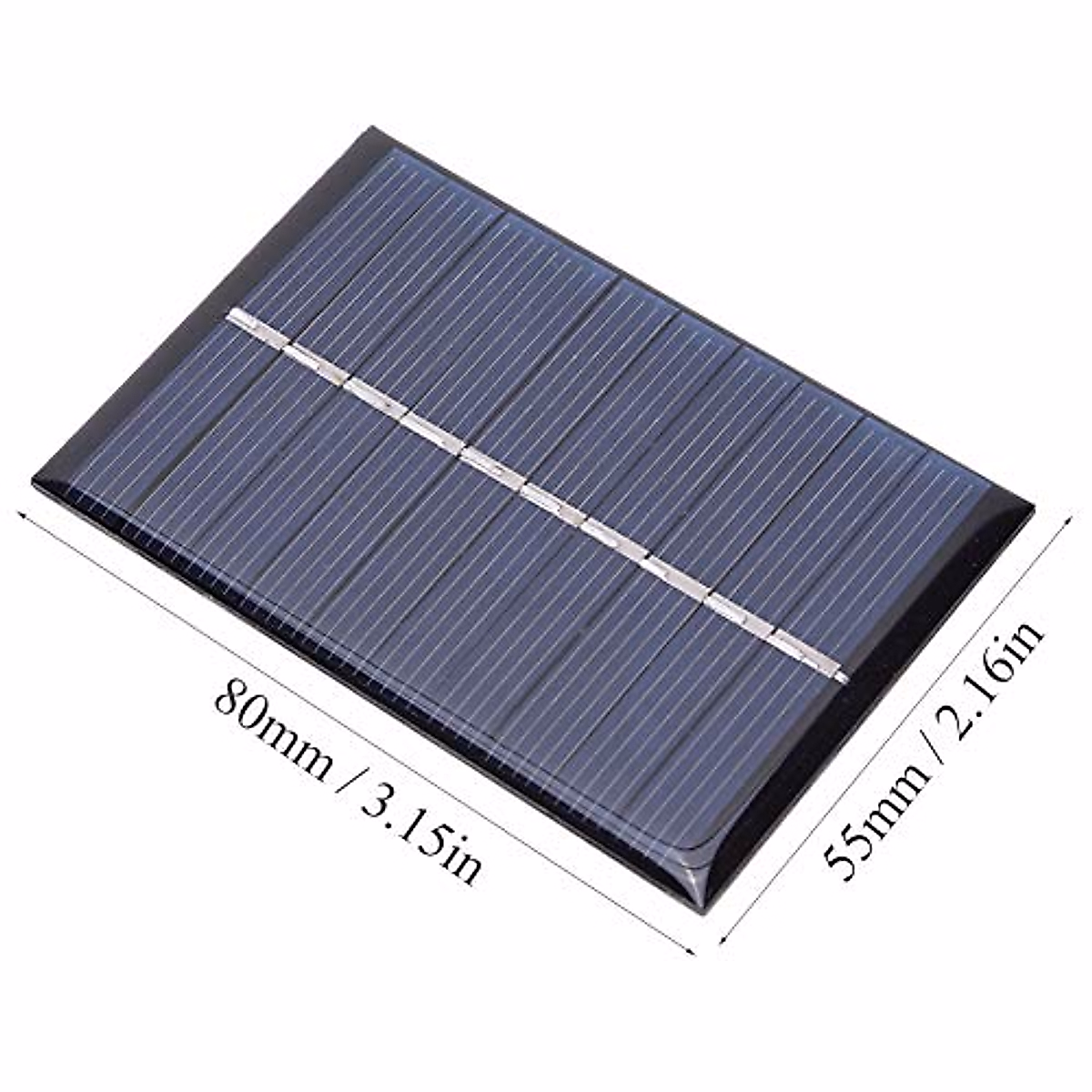 2Pcs 0.6W 5V Solar Panel, Polysilicon Solar Panel for Small Power Appliances, 80x55mm Solar Charging Panel for Emergency Lights, Advertising Lights