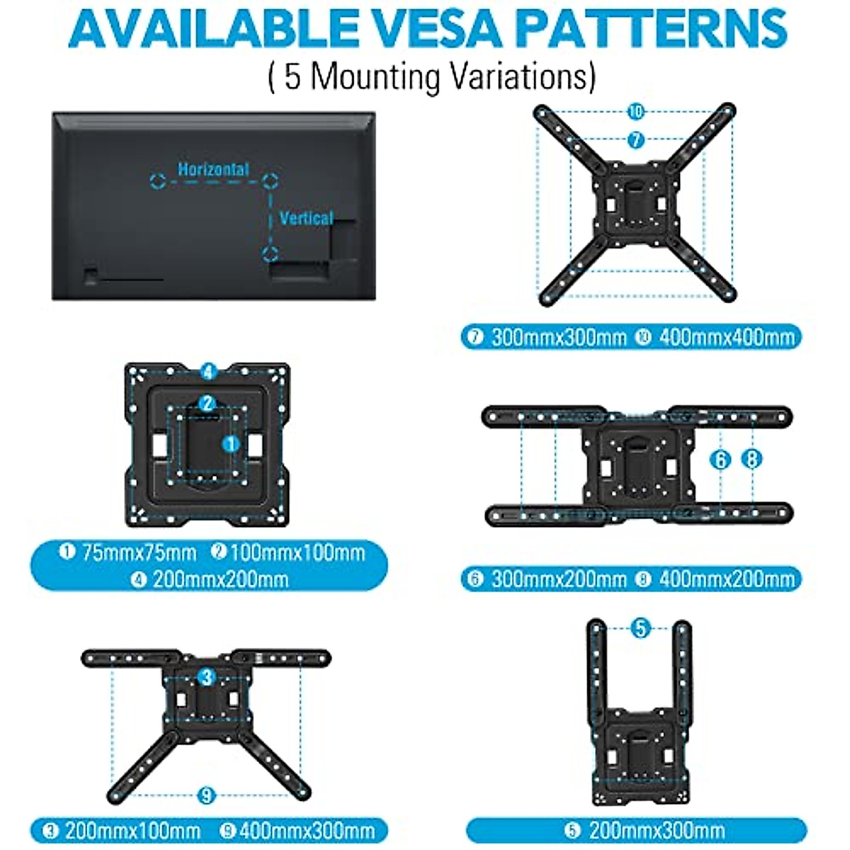 MOUNTUP UL Listed TV Wall Mounts TV Bracket for Most 26-55 Inches TVs, Full Motion TV Wall Mount with Swivel and Extend 17.7 Inch, TV Mount with Swivel Articulating Support, Max VESA 400x400mm, MU0009