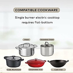 ChefWave 1800W Portable Induction Cooktop Burner, Single Burner Electric Cooktop with Digital Touch Sensor, Smart Induction Burner Compatible with Induction Cookware, Comes with Copper Frying Pan 10"