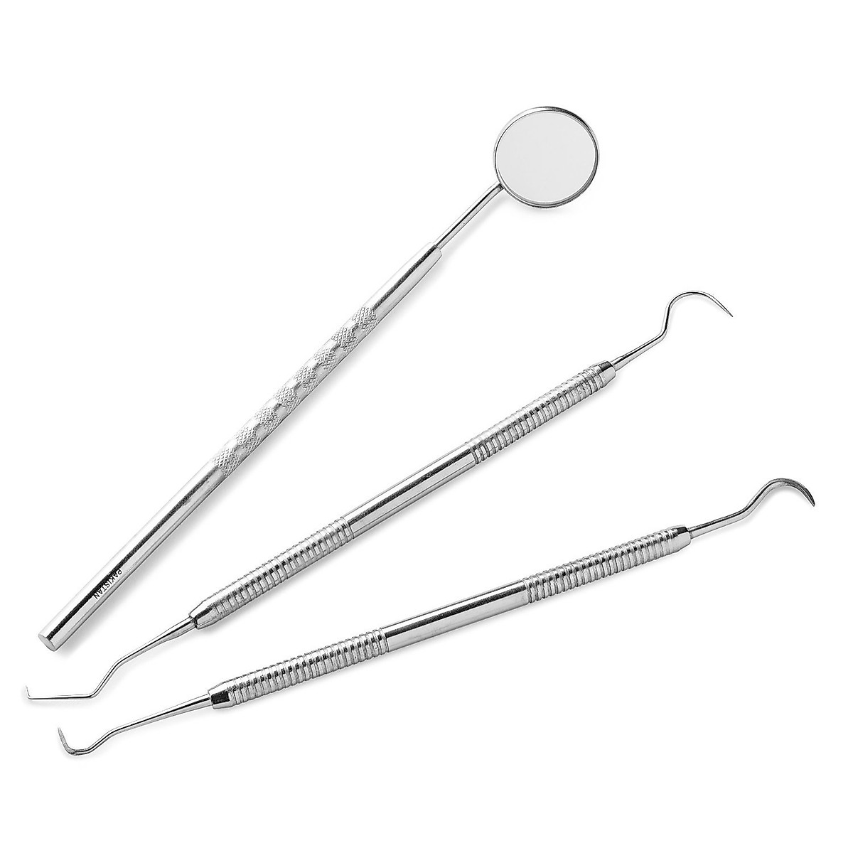 Dental Hygiene Tool Kit - Includes Stainless Steel Tarter Scraper/Scaling Remover, Dental Toothpick, Mouth Mirror - by Majestic Bombay- Dentists Tools Set is Ideal for Personal Use & Pet Friendly