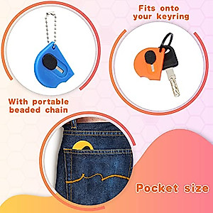 30 Pieces Mini Portable Box Cutter with Keychain Auto Retractable Pocket Utility Letter Opener Small Office Safety Art Cutter for Opening Packages Paper Cutting DIY Crafts, 3 Colors