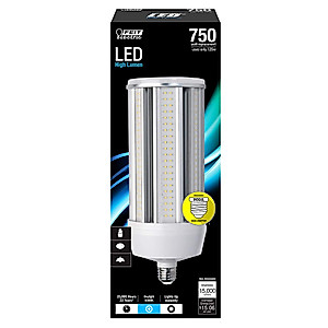 Feit Electric C15000/5K/LED 750 Watt-Equivalent 125W Non-Dimmable High Bright 15000 Lumen Corn Cob LED Yard Light Bulb, 11.1" H x 5.75" D, 5000K Daylight