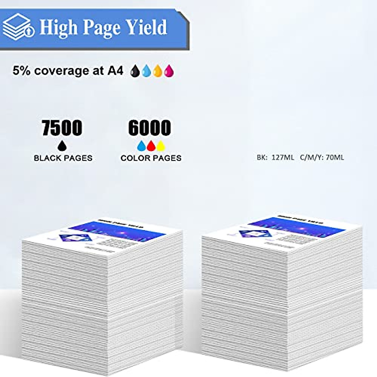 Compatible Refill Ink Bottles 502 T502Compatible with Epson 502 T502 work with EcoTank ET-2750 ET2760 ET-2803 ET-3750 ET-4750 ET-3760 ET-4760 ET-2850 ET-4850 ET-3700 ET-3710 ET-15000(2-Pack,2BK/C/M/Y)