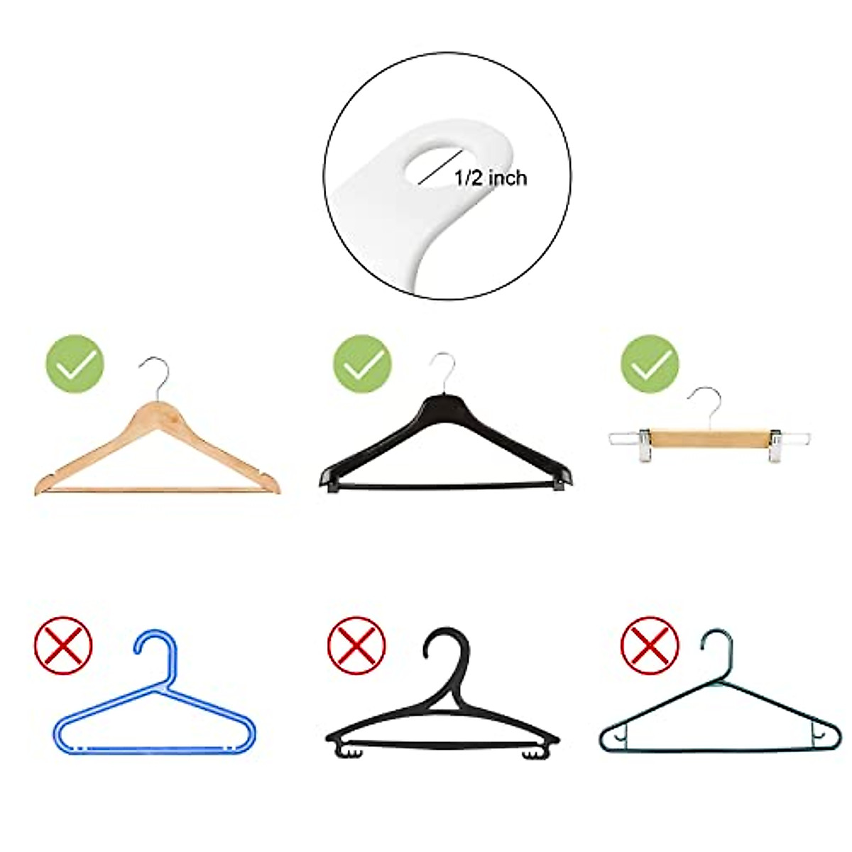 Towjaw Hanger Connector Hooks,100 Pcs Hanger Connector Hooks for Plastic Hangers,Hanger Extender Hooks,Cascading Clothes Hangers for Heavy Duty Space Saving