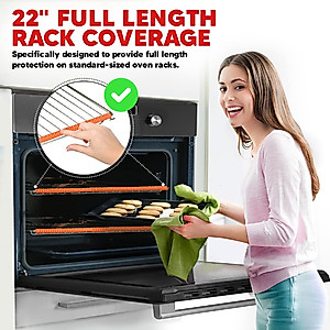 Oven Liners for Bottom of Oven 4-Pack and Oven Rack Edge Protectors 22 Inch