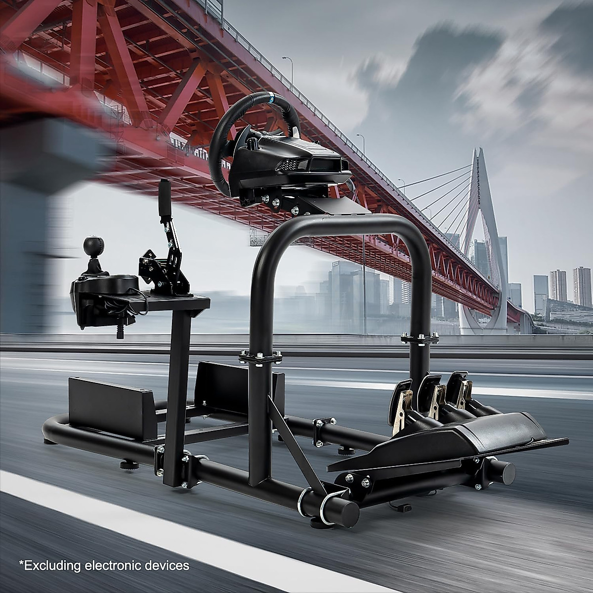 Marada Racing Simulator Cockpit fit for Logitech G27 G29 G920 G923, Fanatec, Thrustmaster T300RS T500R, Upright Stable Sim Racing Cockpit, without Wheel Pedal Shifter Seat