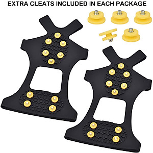 Aliglow Ice Snow Grips Over Shoe/Boot Traction Cleat Spikes Anti Slip Footwear