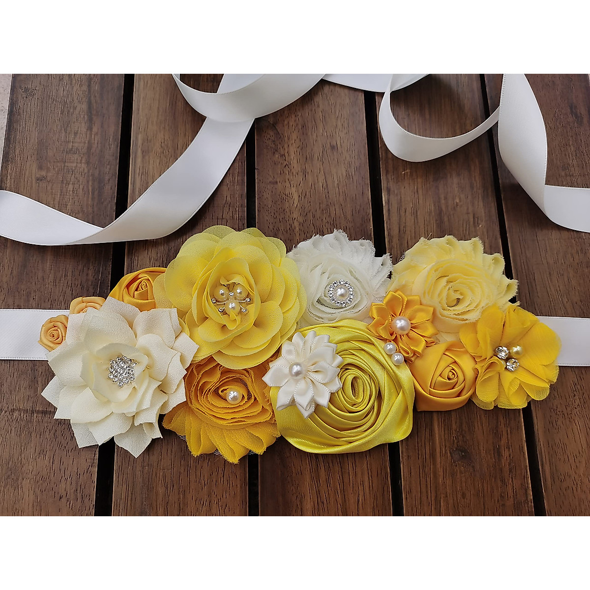 HOSINSECT New Maternity Pregnancy sash for Mom to be Baby Shower sash (Yellow)