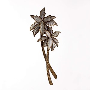 Coastal Tropical Palm Tree Facing Right Metal Wall Decor