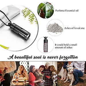 abooxiu Glass Urn Necklaces for Ashes Stainless Steel Ashes Necklaces Cremation Jewelry Memorial Pendant Keepsake Ash Holder