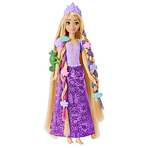 Mattel Disney Princess Rapunzel Fashion Doll with 2 Color-Change Hair Extensions & 10 Hairstyling Pieces, Inspired by the Disney Movie Tangled