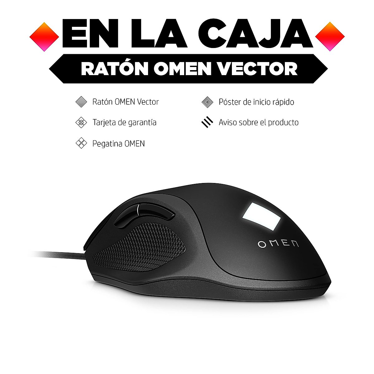 HP OMEN Vector Gaming Mouse with Ergonomic Design and Tunable Weight with RGB Lighting & Omron Switches (8BC53AA#ABL)
